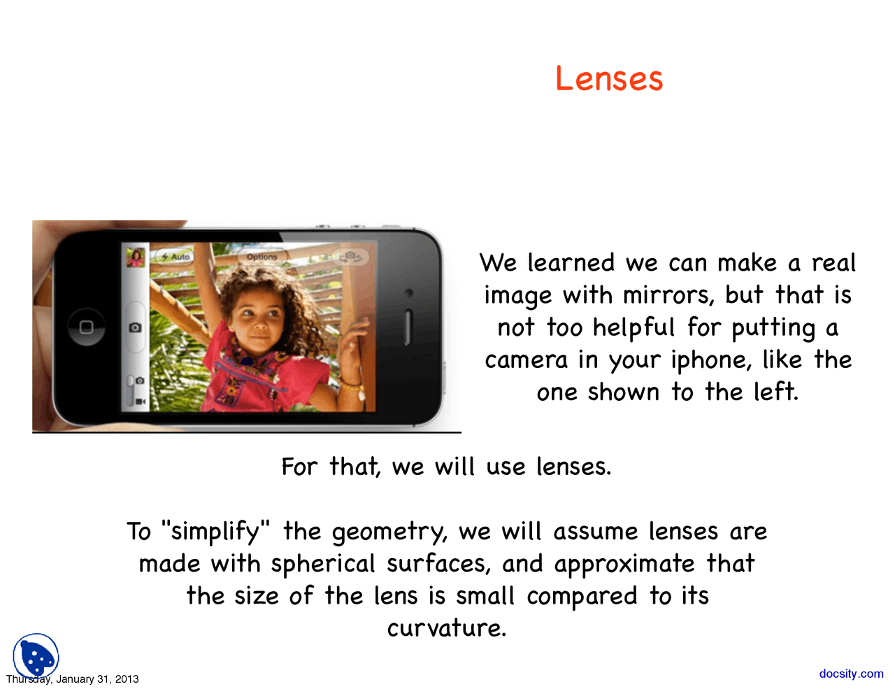 Lenses Optics And Modern Physics Lecture Slides Docsity