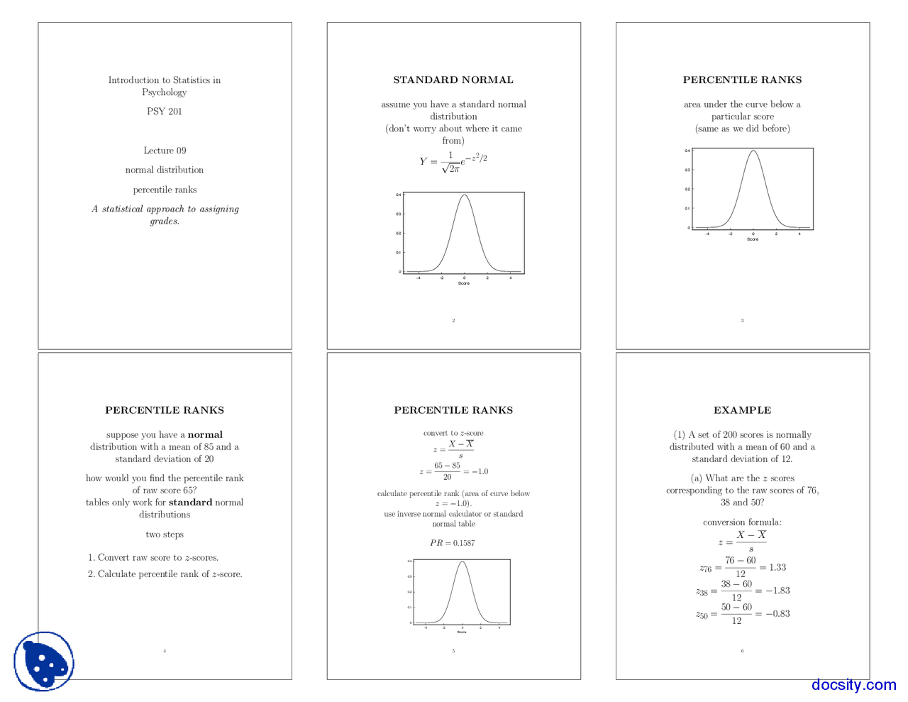 Percentile Ranks - Introduction to Statistics in Psychology - Lecture ...