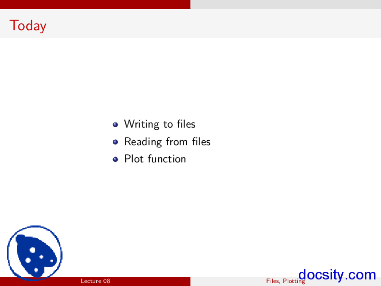 Files Plotting Fundamental Programming Concepts Lecture Slides Docsity