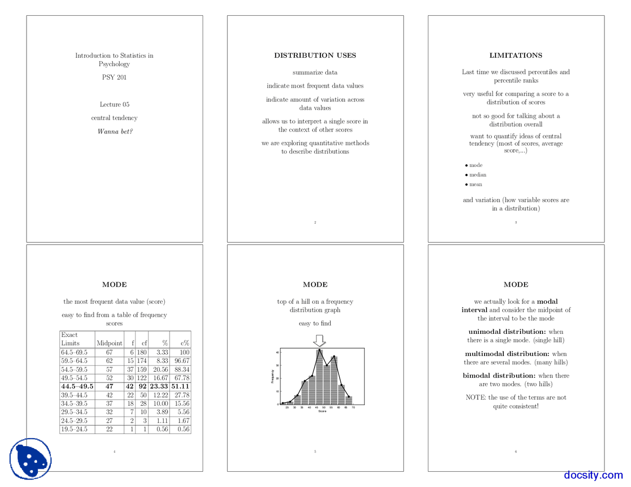 Central Tendency - Introduction to Statistics in Psychology - Lecture ...