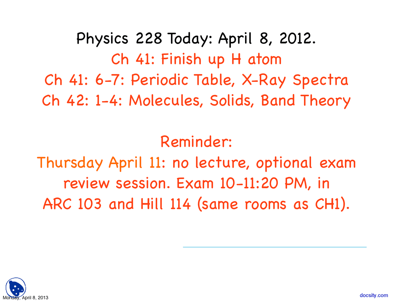 Periodic Table, X-Ray Spectra - Optics and Modern Physics - Lecture ...