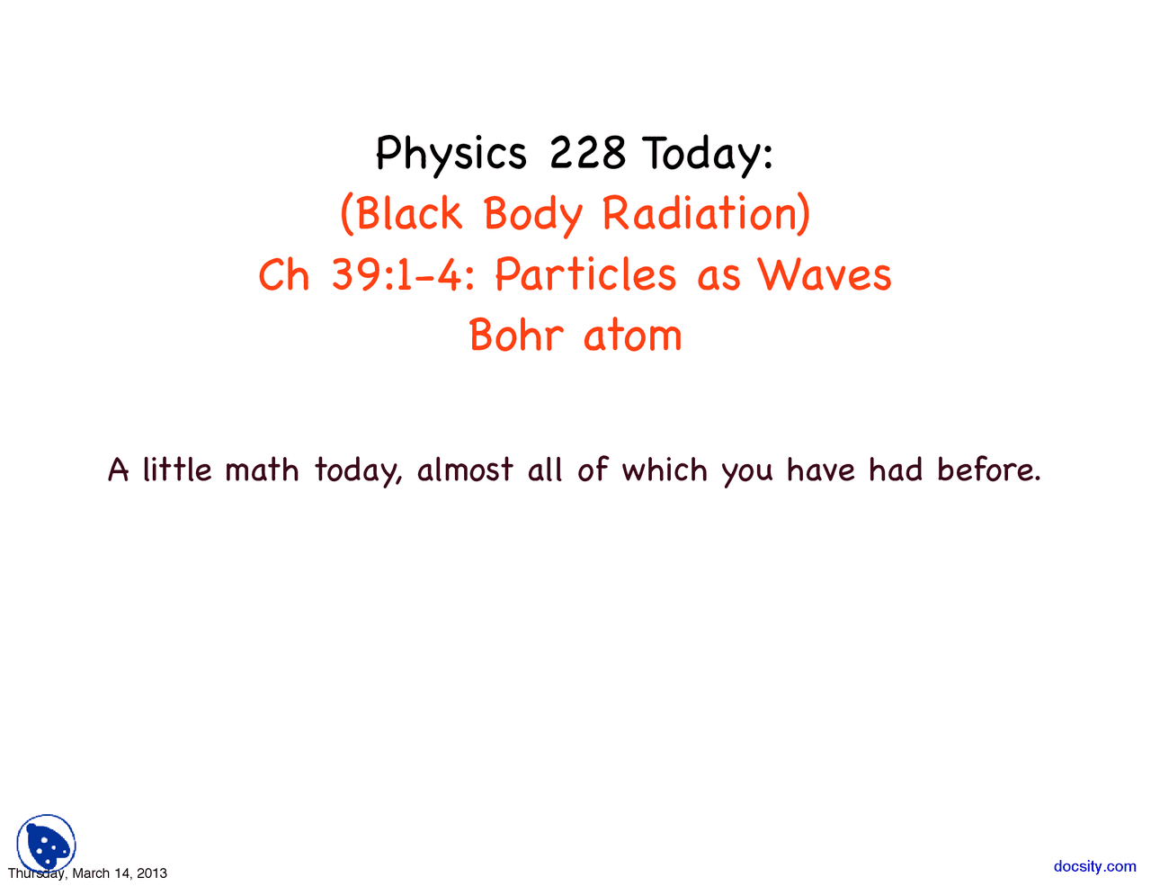 Black Body Radiation - Optics and Modern Physics - Lecture Slides ...