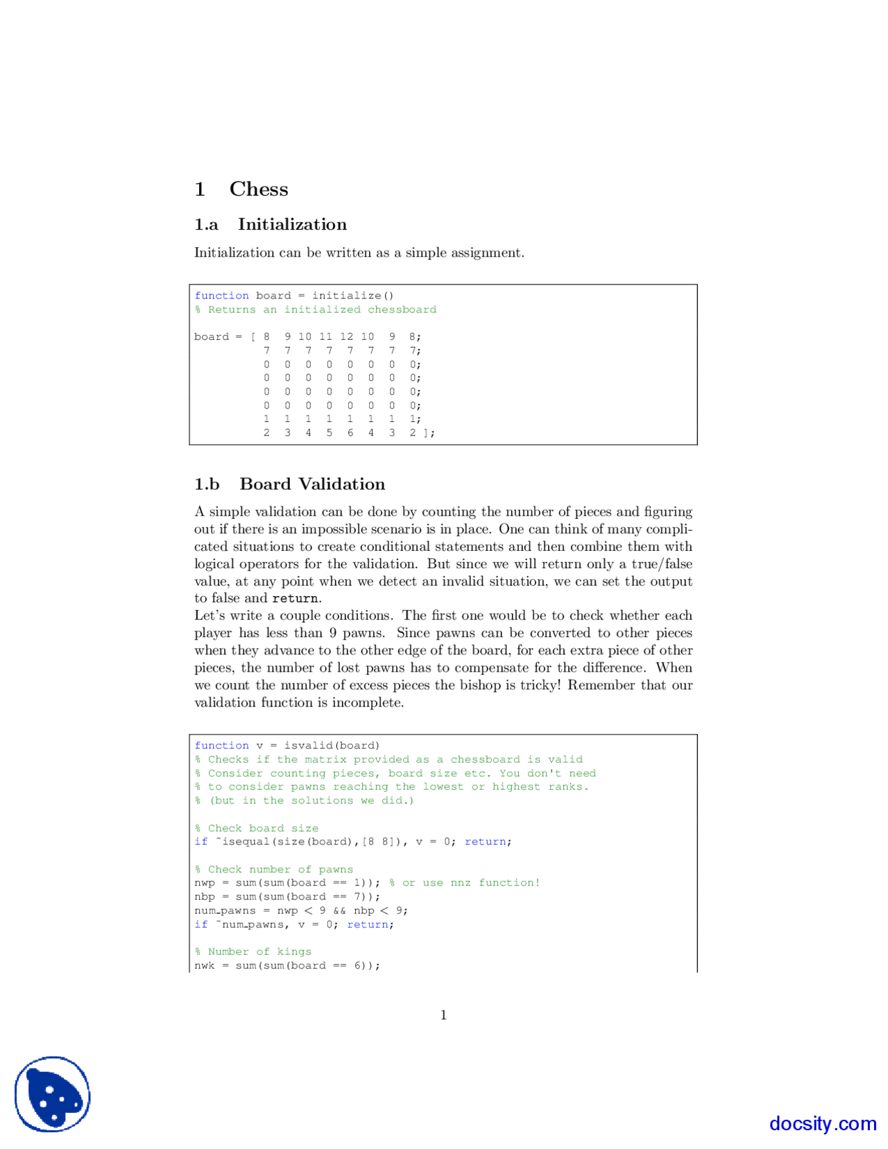 Chess Fundamental Programming Concepts Solved Homework Docsity