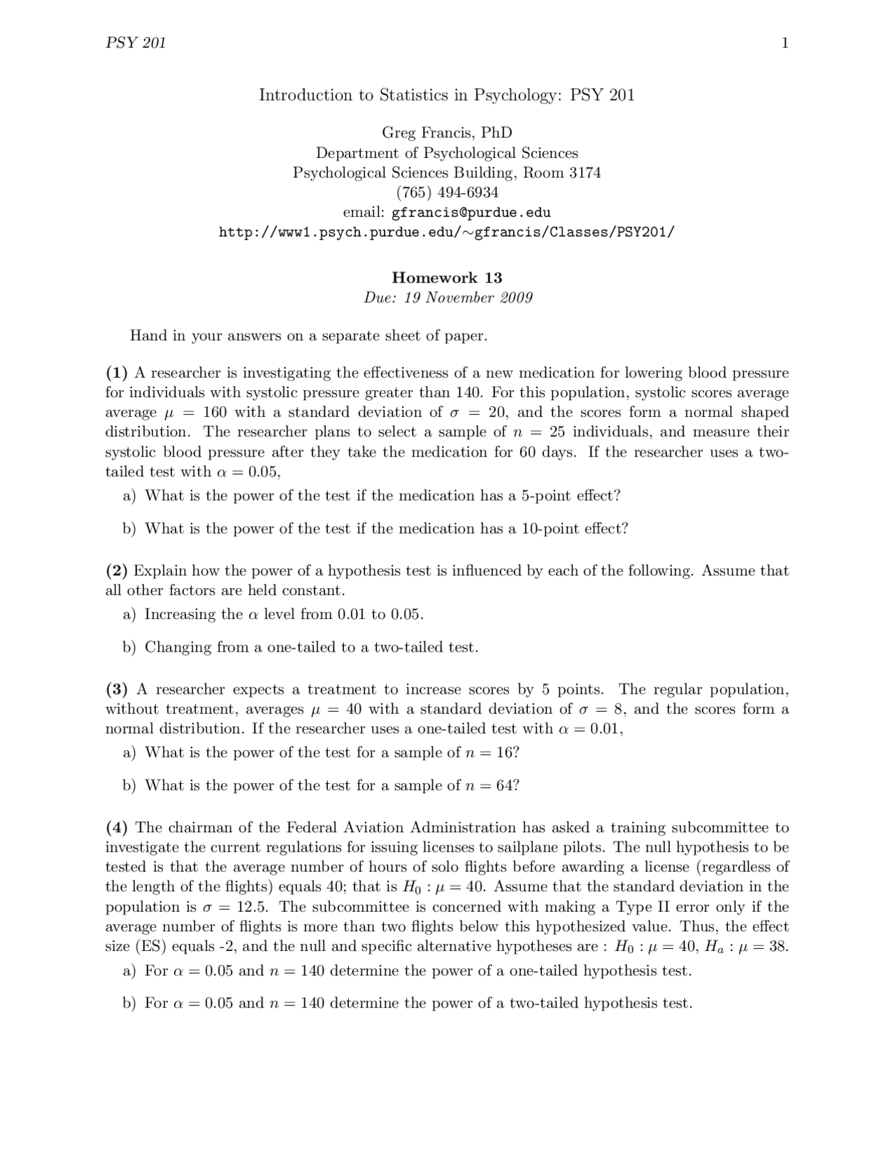 Average Introduction To Statistics In Psychology Homework Docsity