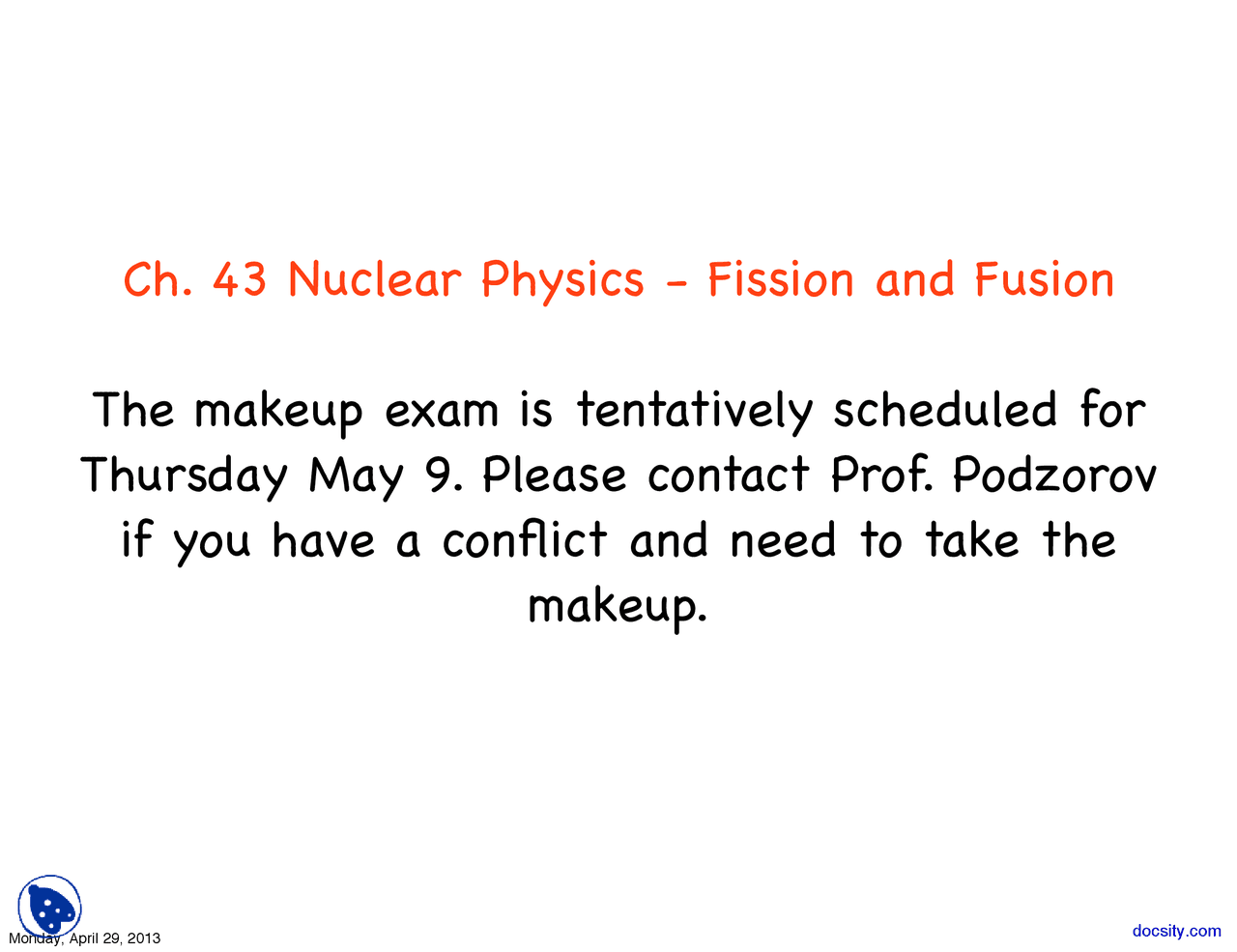 Fission And Fusion Optics And Modern Physics Lecture Slides Docsity