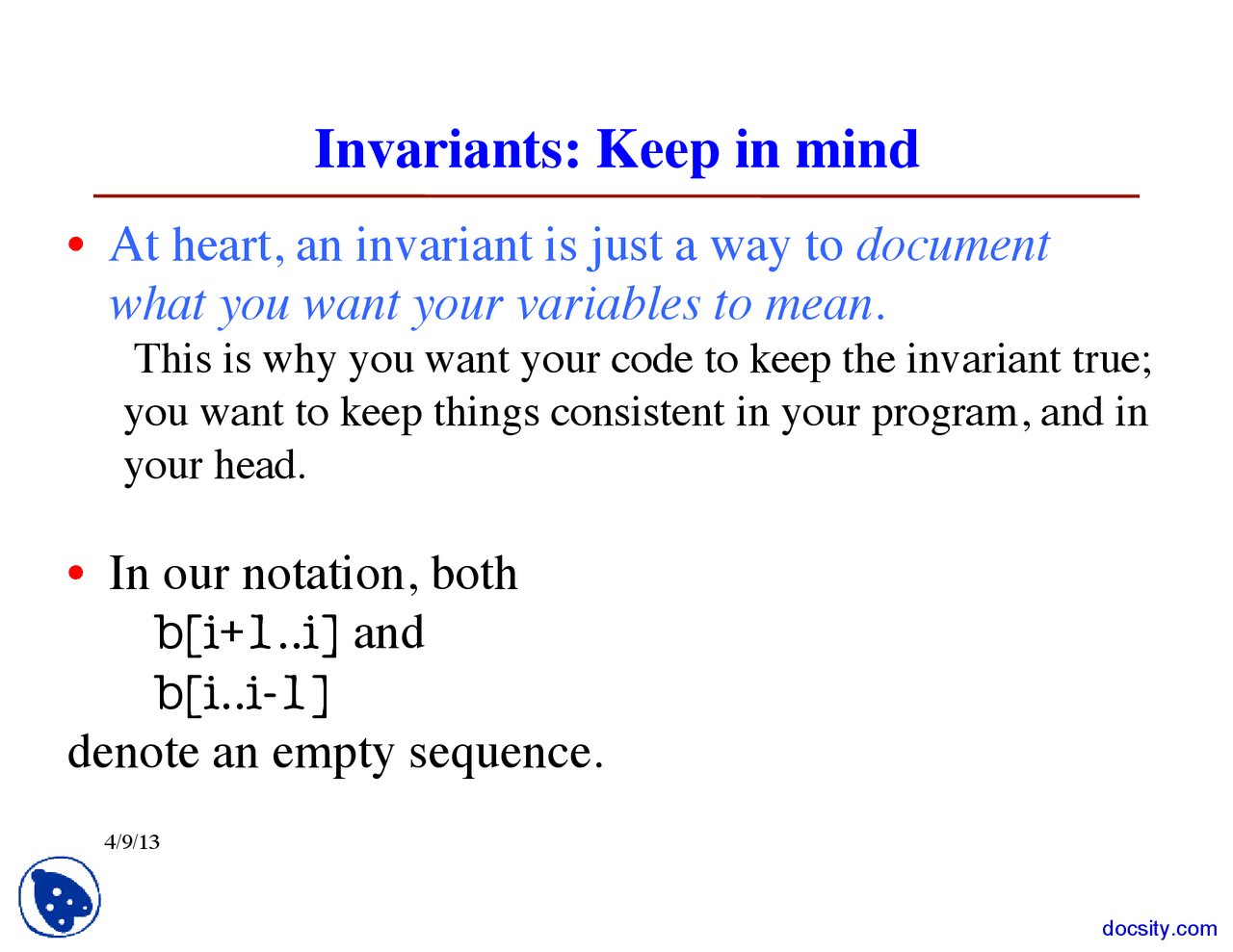 Invariants Sequence Algorithms Introduction To Computing Using Python Lecture Slides Docsity