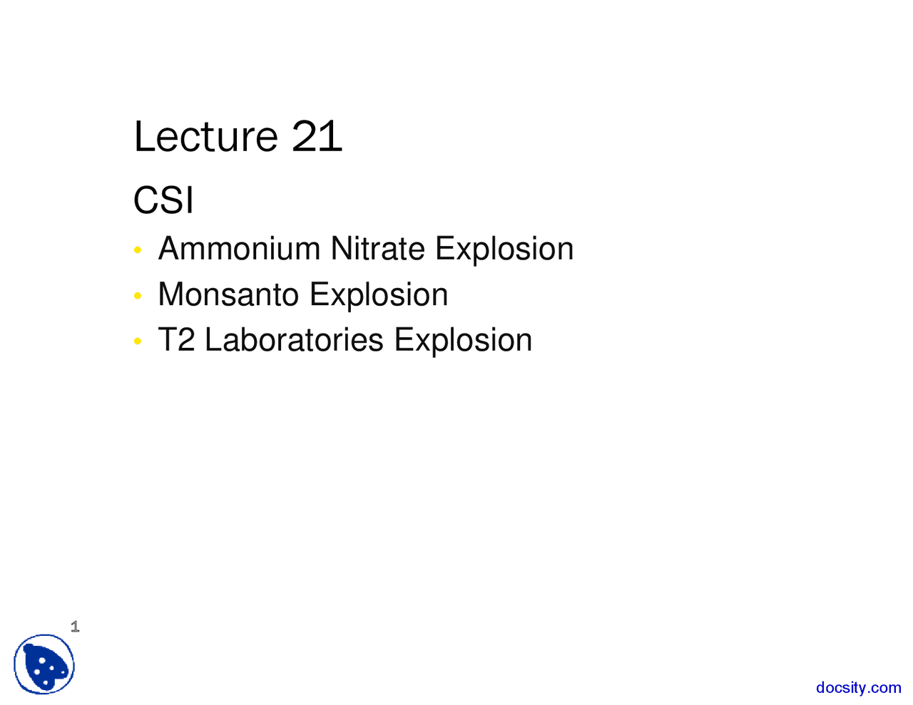 Ammonium Nitrate Explosion - Chemical Reaction Engineering - Lecture ...