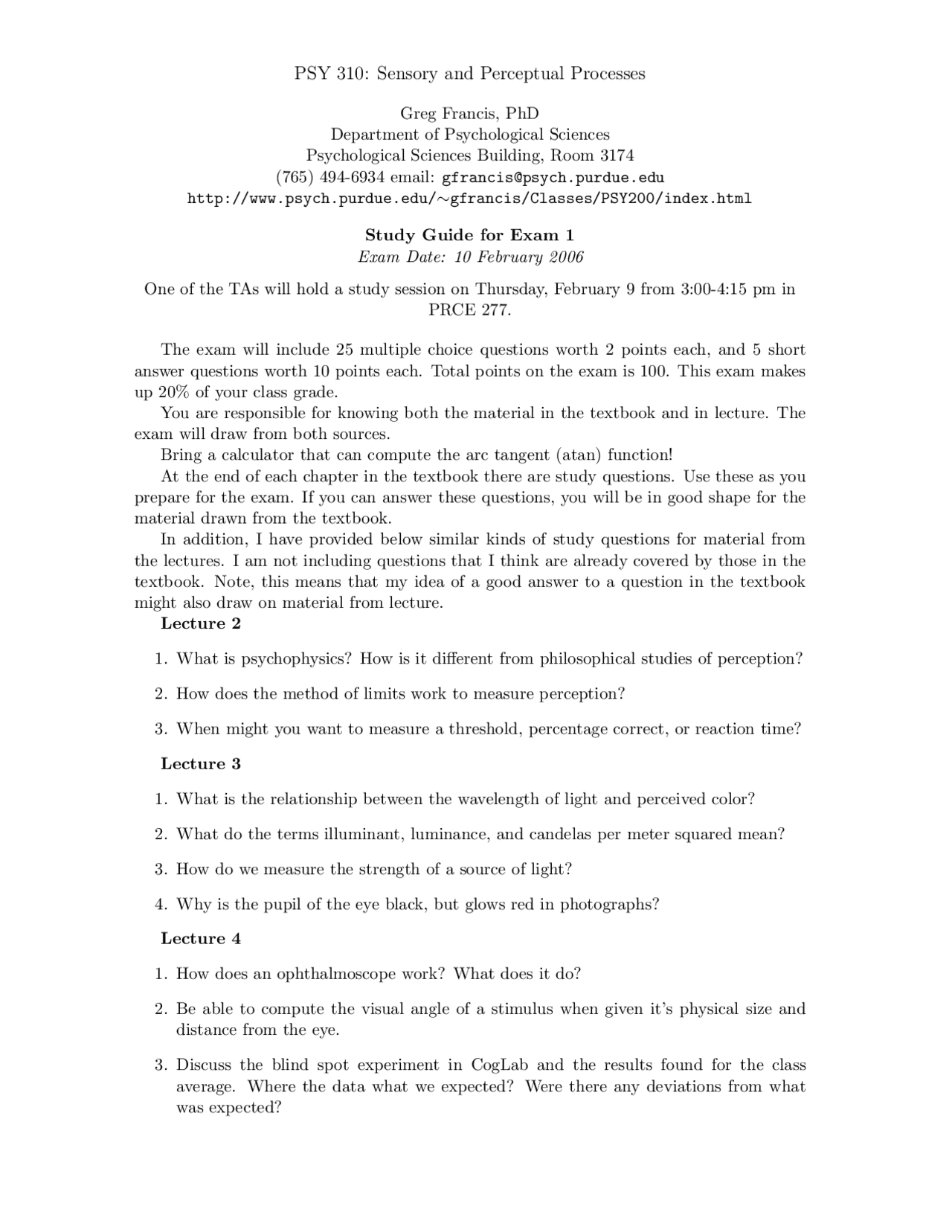 Psychophysics Sensory And Perceptual Processes Handout Docsity