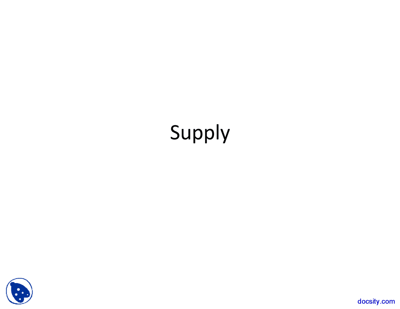 Supply Introduction To Agricultural Economics Lecture Slides Docsity