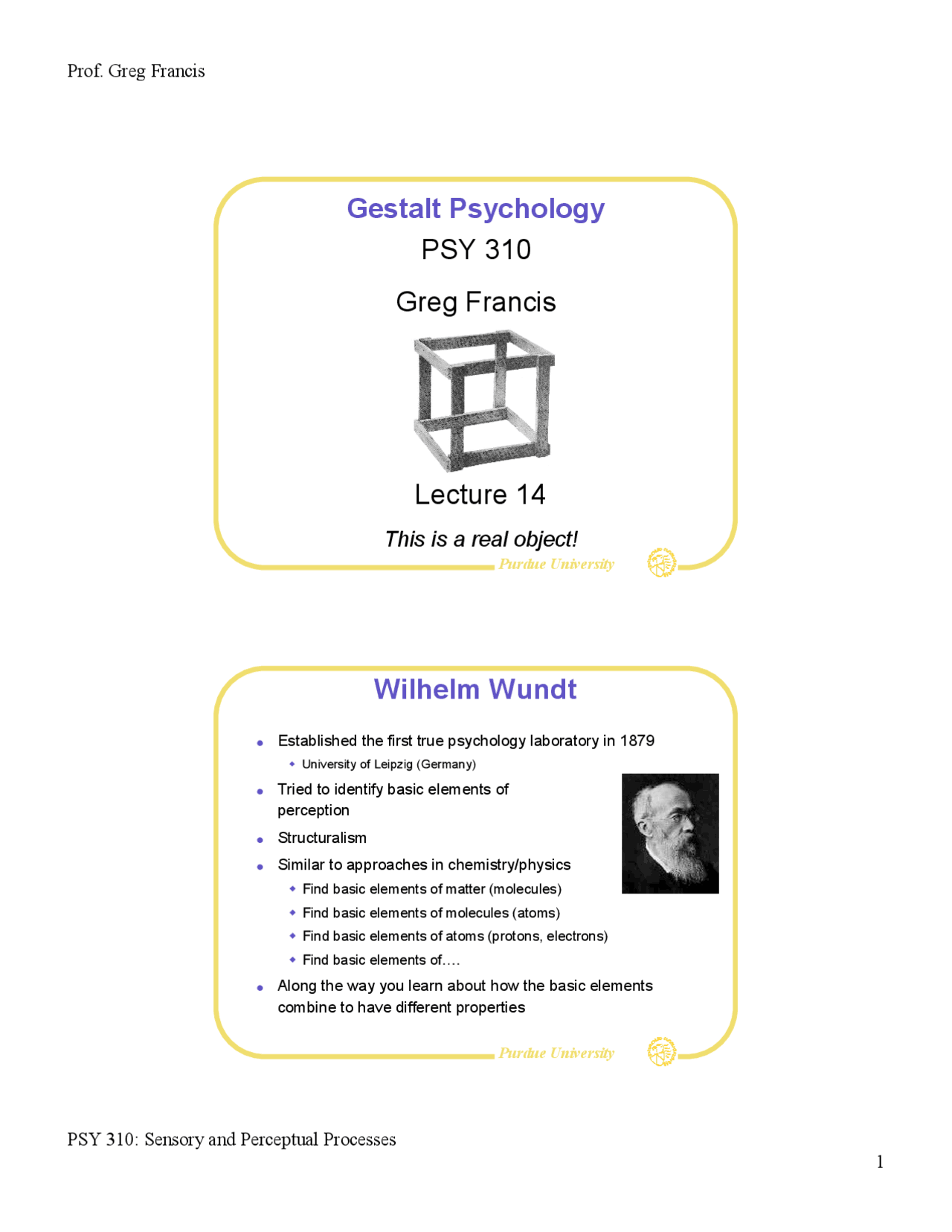 Gestalt Psychology Sensory And Perceptual Processes Lecture Slides
