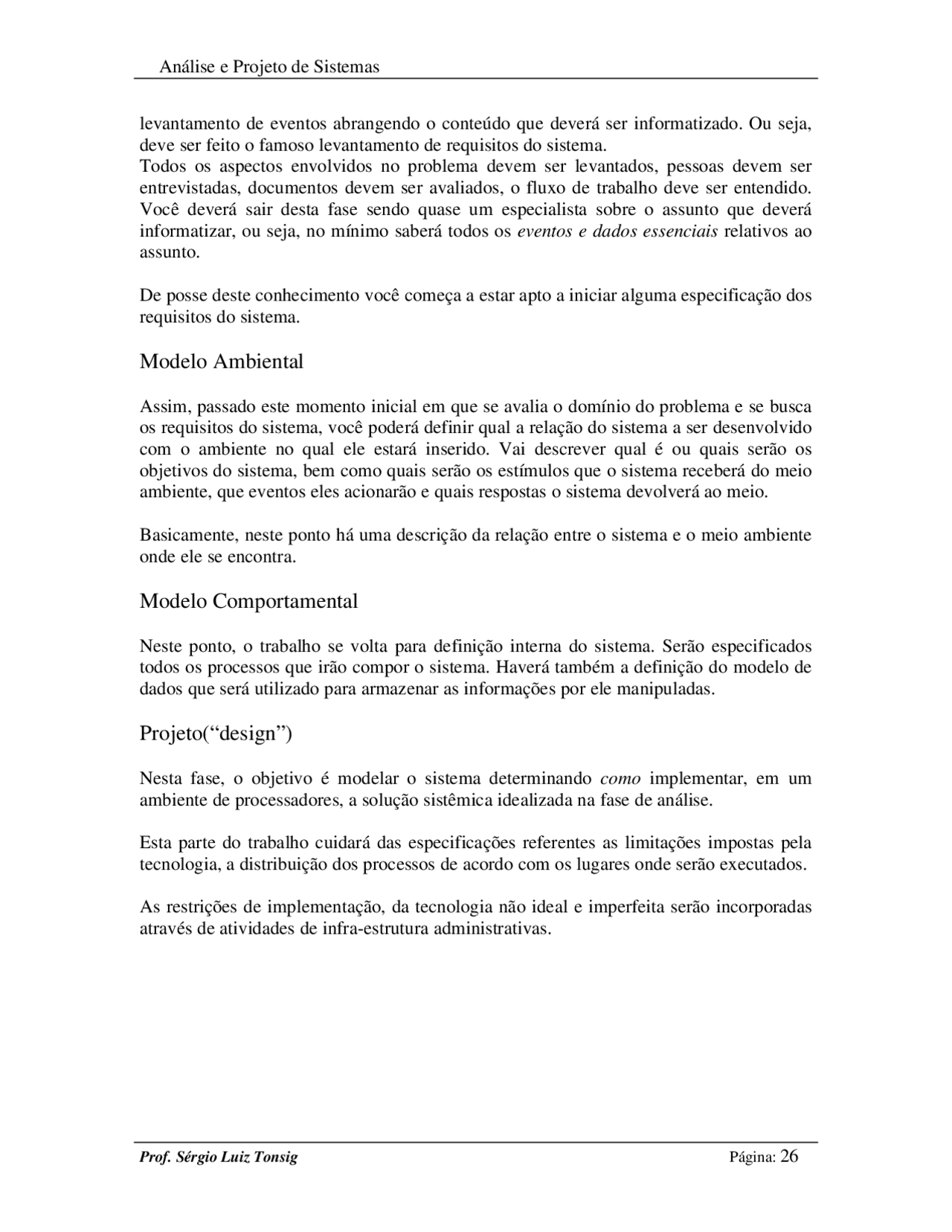 Análise E Projeto De Sistemas Apostilas Informática Part2 Docsity