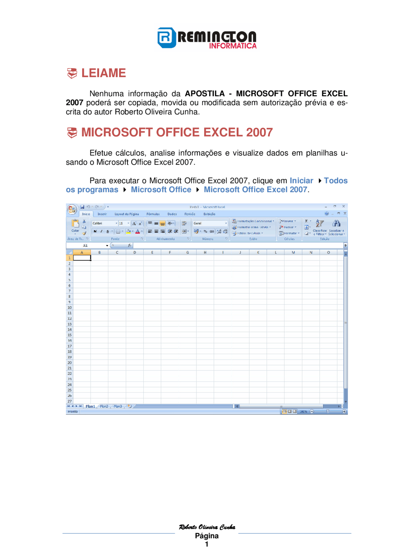 Microsoft Excel 2007 Apostilas Informática Part1 Docsity
