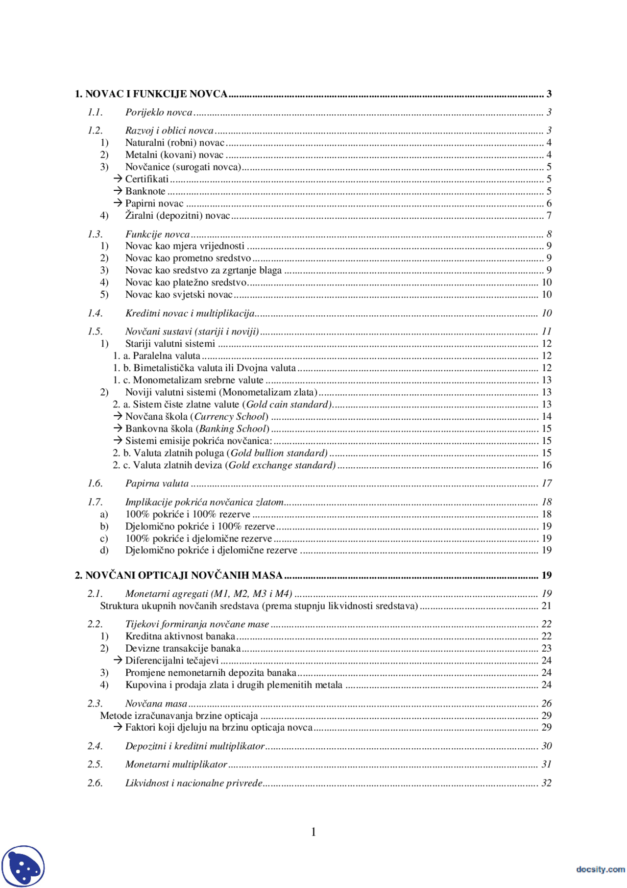 NOVAC I FUNKCIJE NOVCA-Skripta-Monetarna ekonomija-Ekonomija | Rezime ...