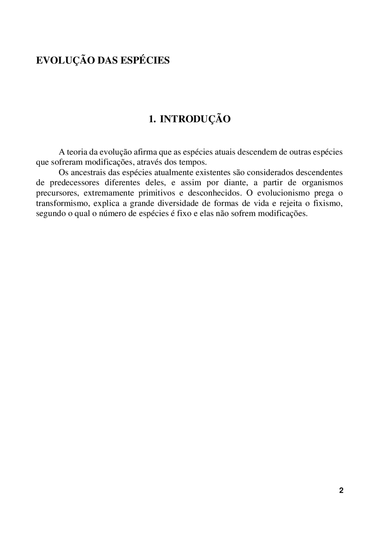 Evolução Das Especies Apostilas Biologia Part1 Docsity