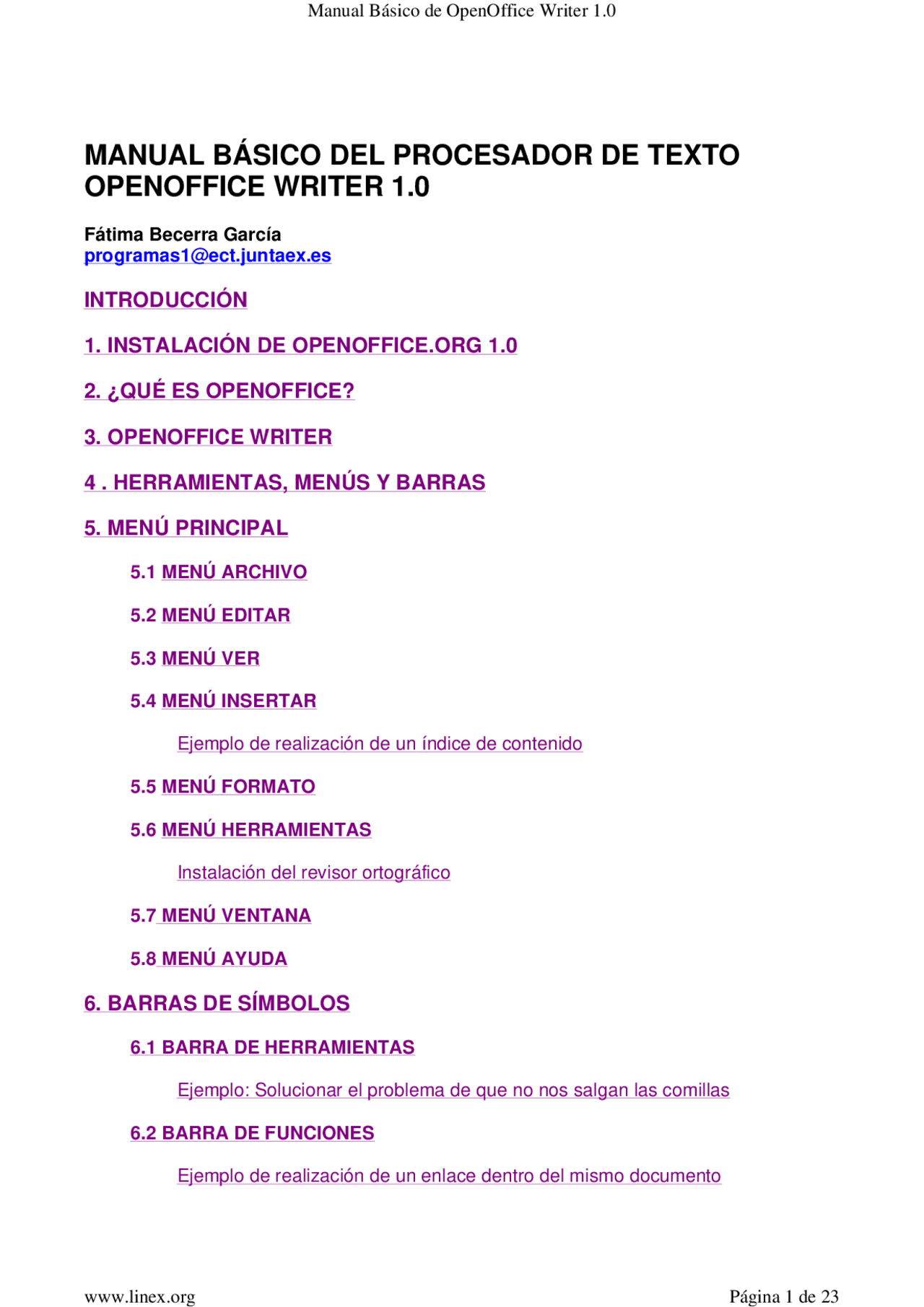 Manual Básico de OpenOffice Writer 1.0 - Apostilas - Informática - Docsity