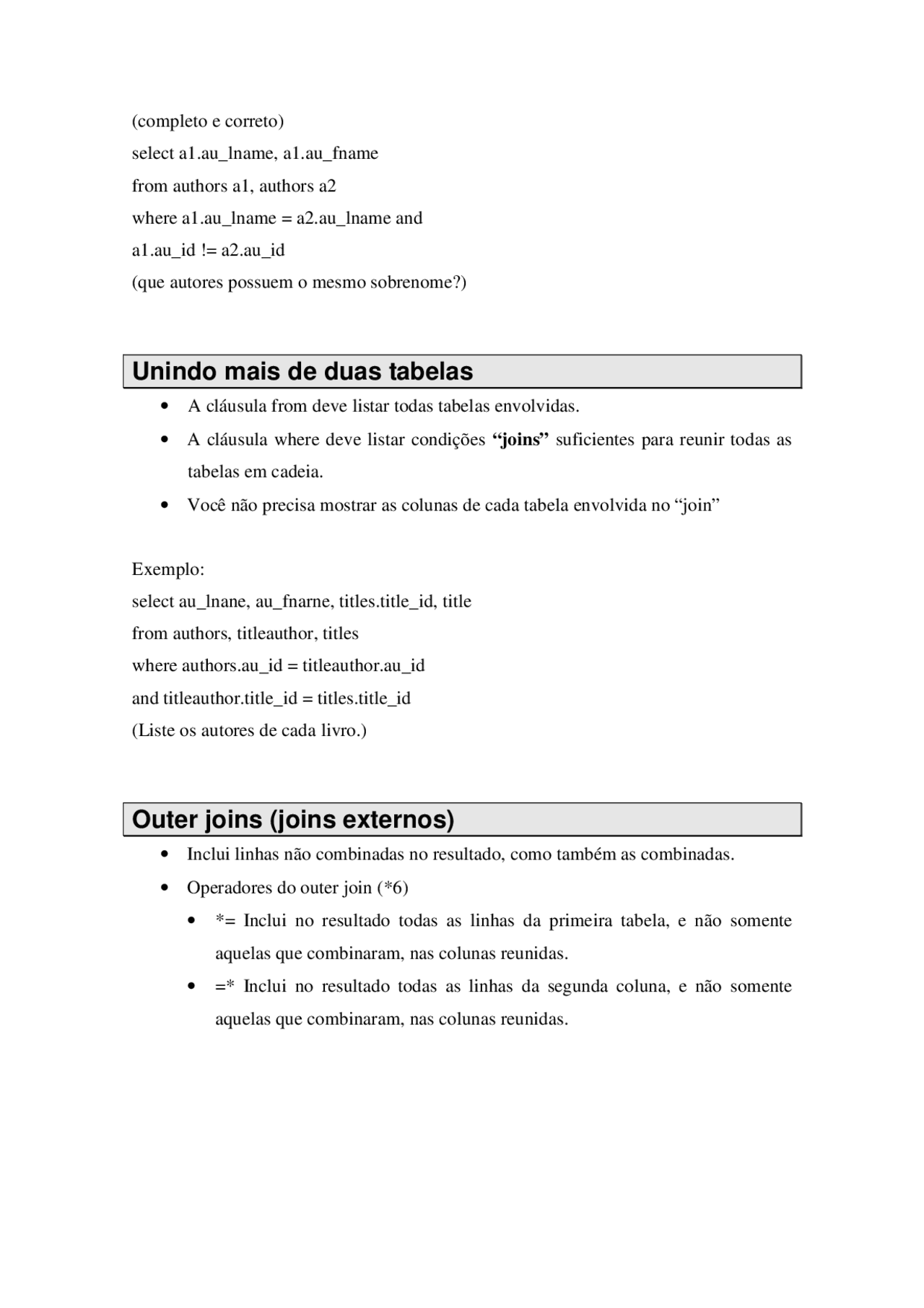 Linguagem Sql Apostilas Informática Part3 Docsity