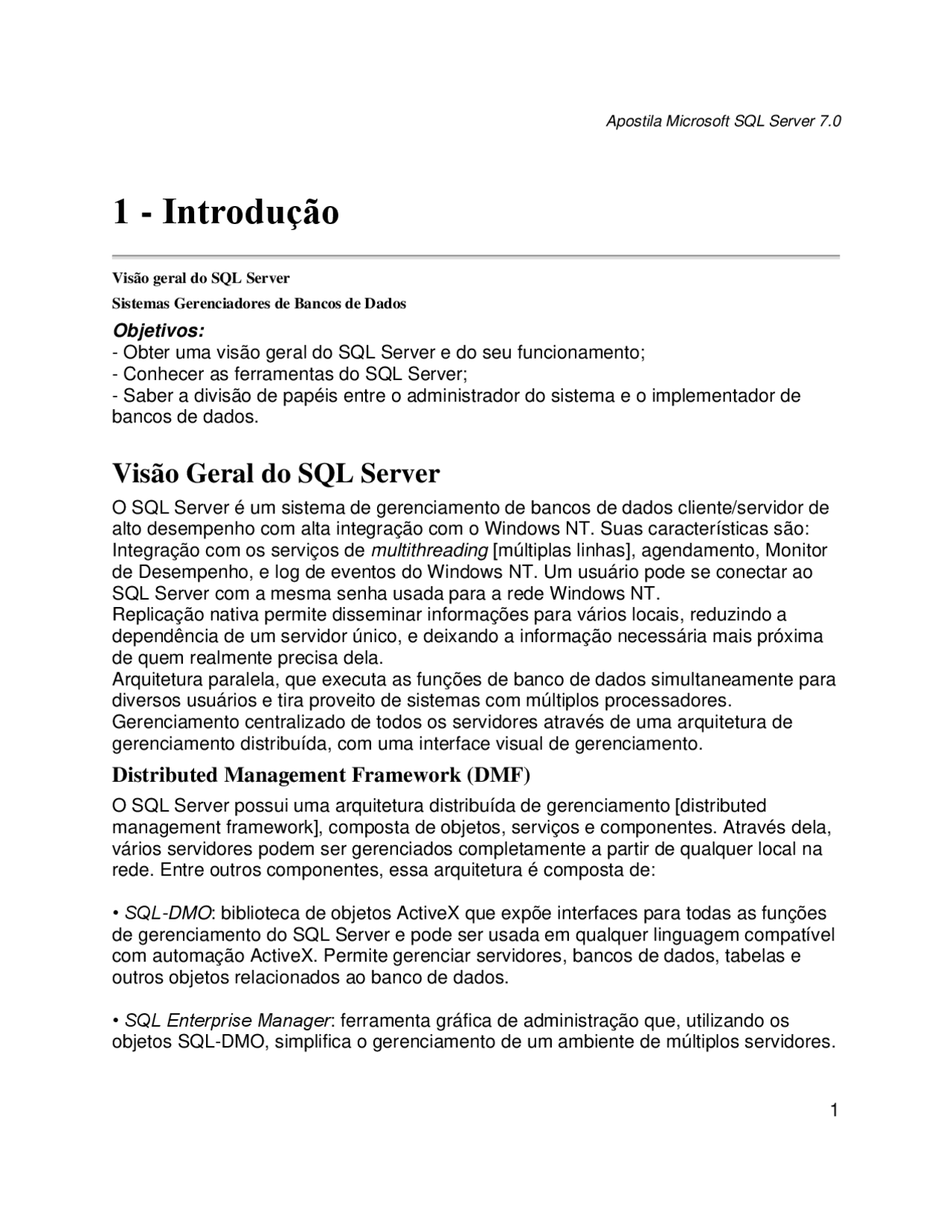 Microsoft Sql Server 70 Apostilas Informática Part1 Notas De