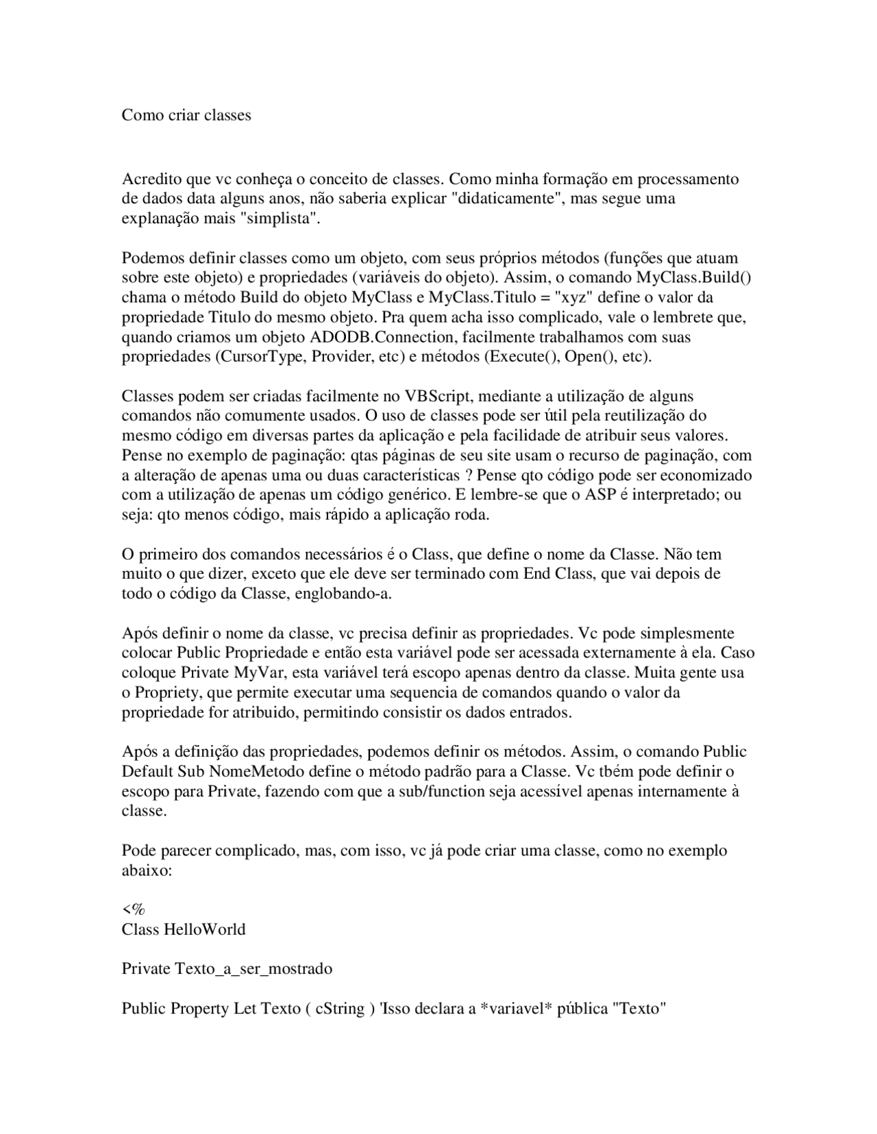 Asp Criando Classes Apostilas Informática Docsity