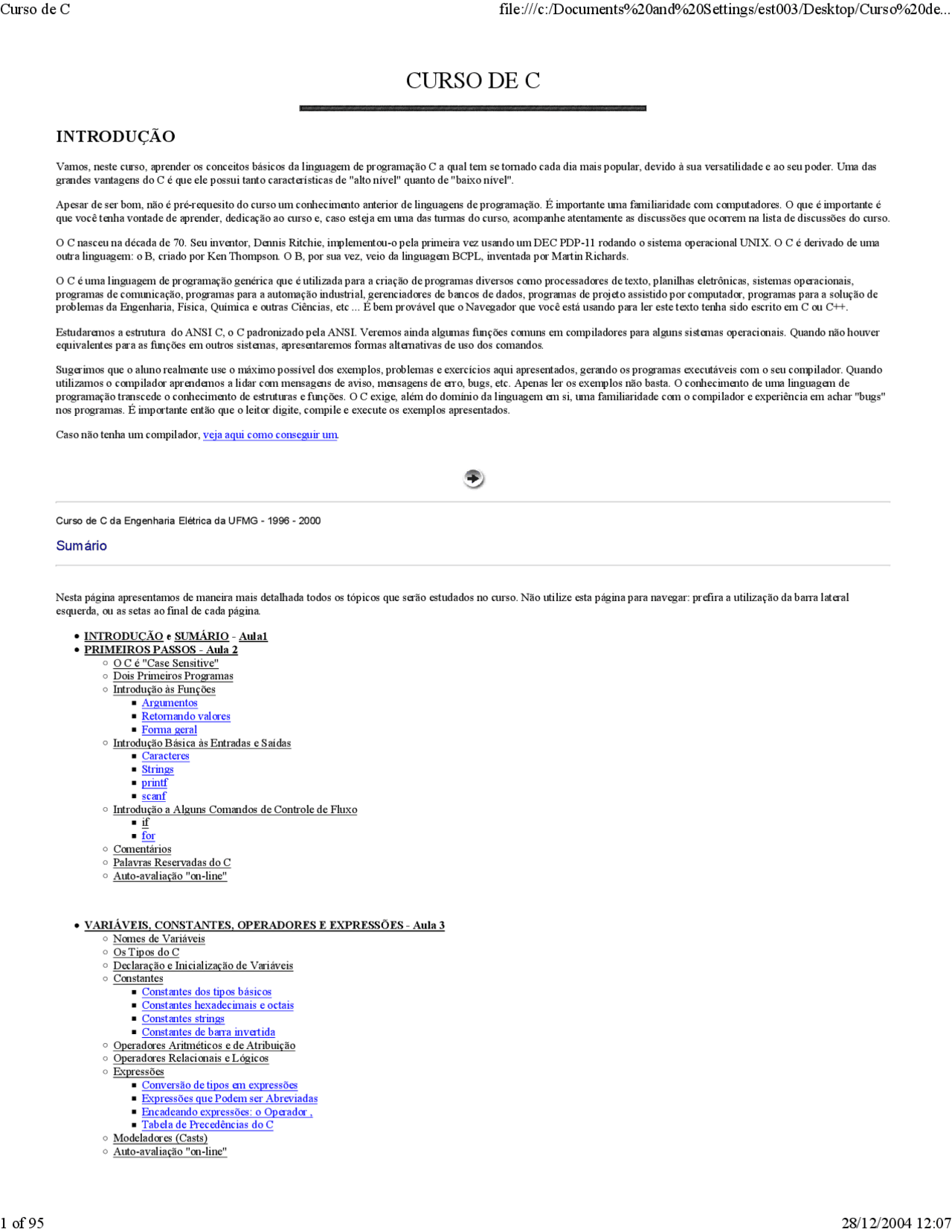 Curso Completo De C Apostilas Informática Part1 Docsity