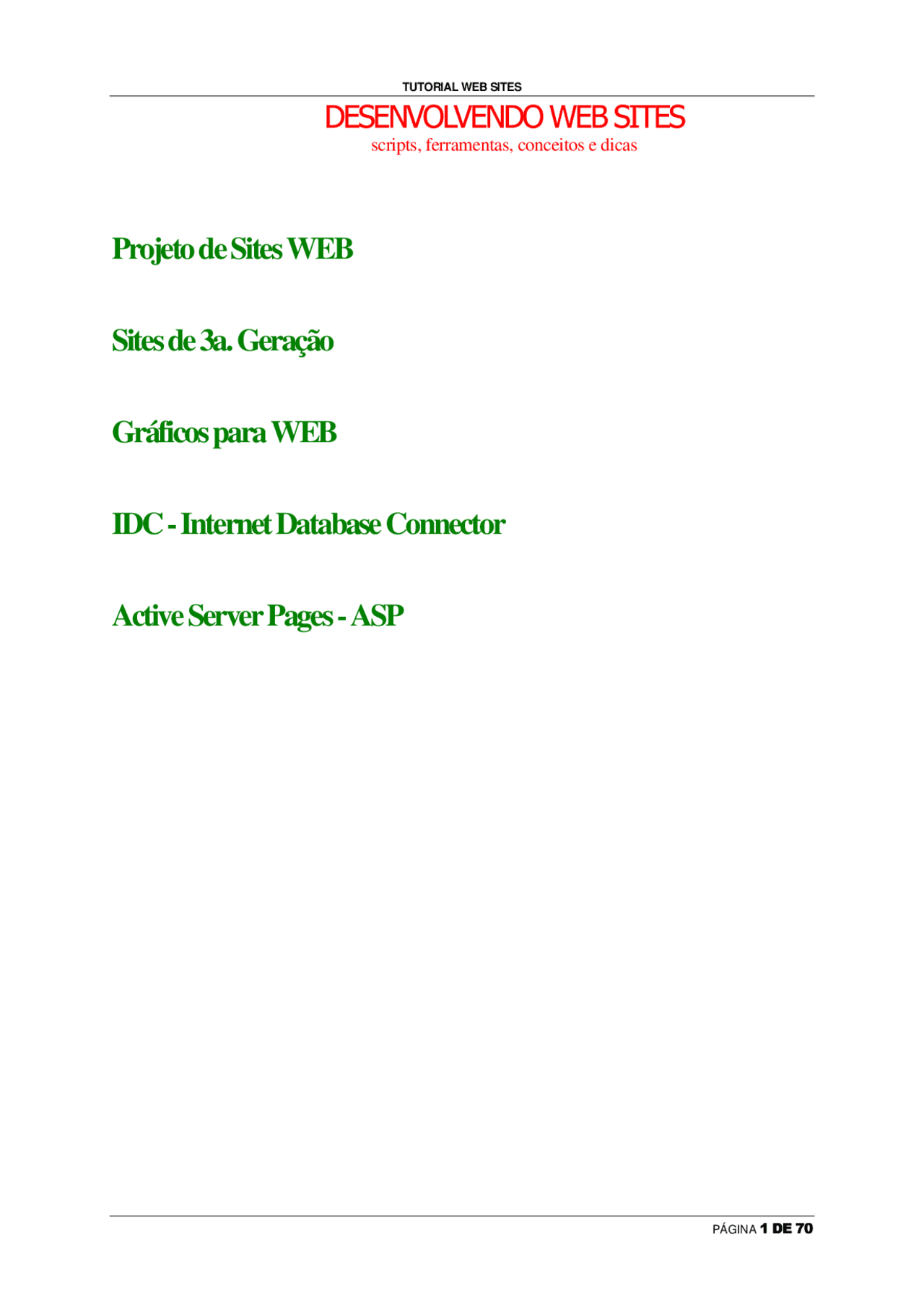 Tutorial Web Sites Apostilas Informática Part1 Docsity