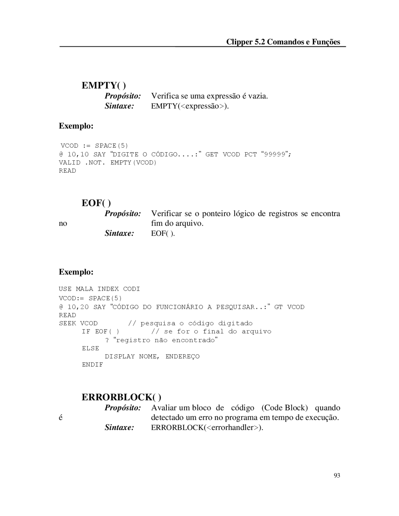 Clipper 52 Comandos E Funções Apostilas Informática Part3 Docsity