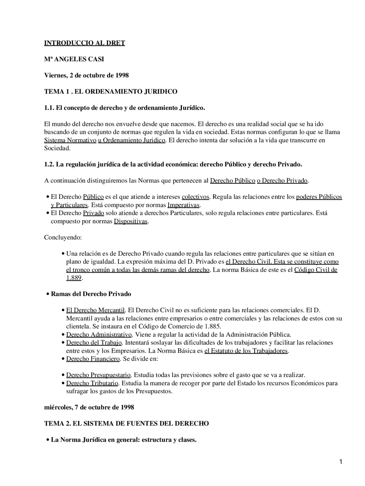 Derecho Y Ordenamiento Jurídico Apuntes Teoría Del Derecho Part1