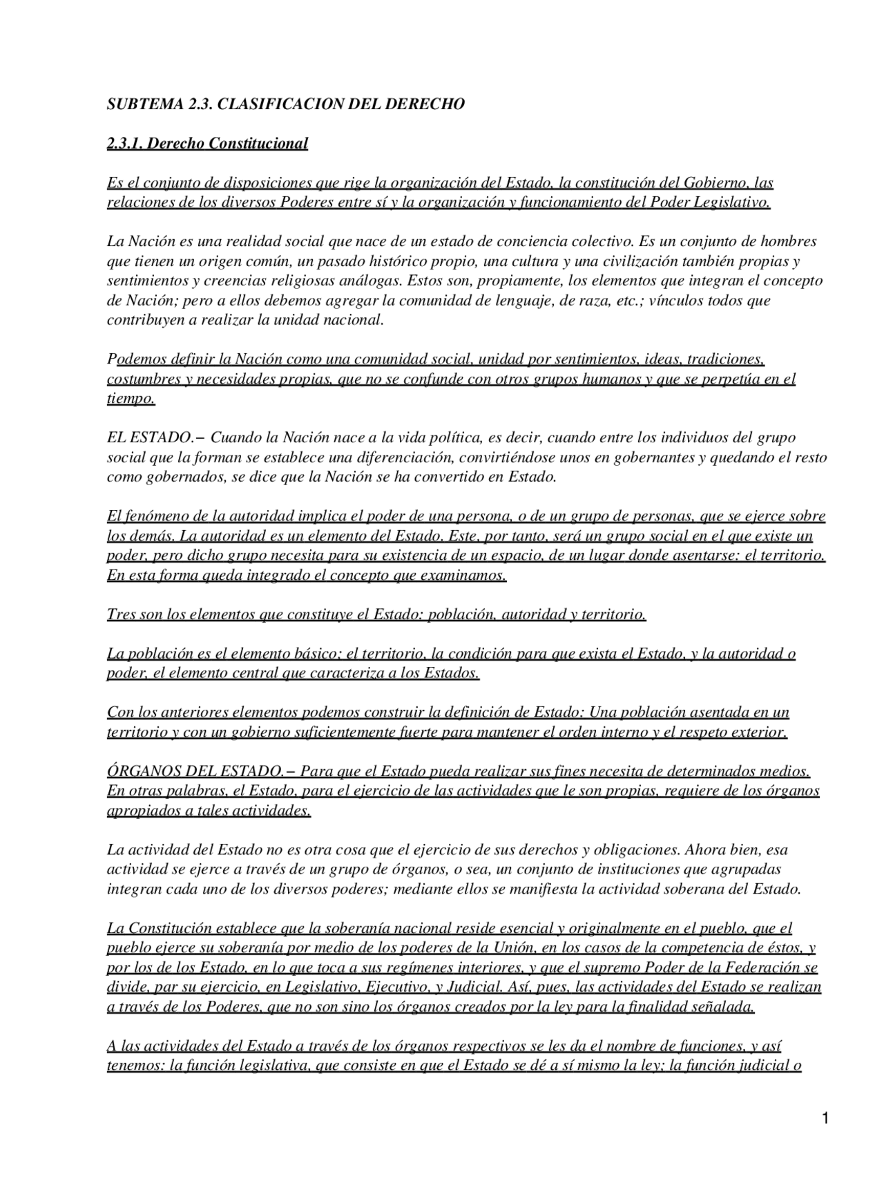 Clasificación Del Derecho Apuntes Teoría Del Derecho Part1 Docsity