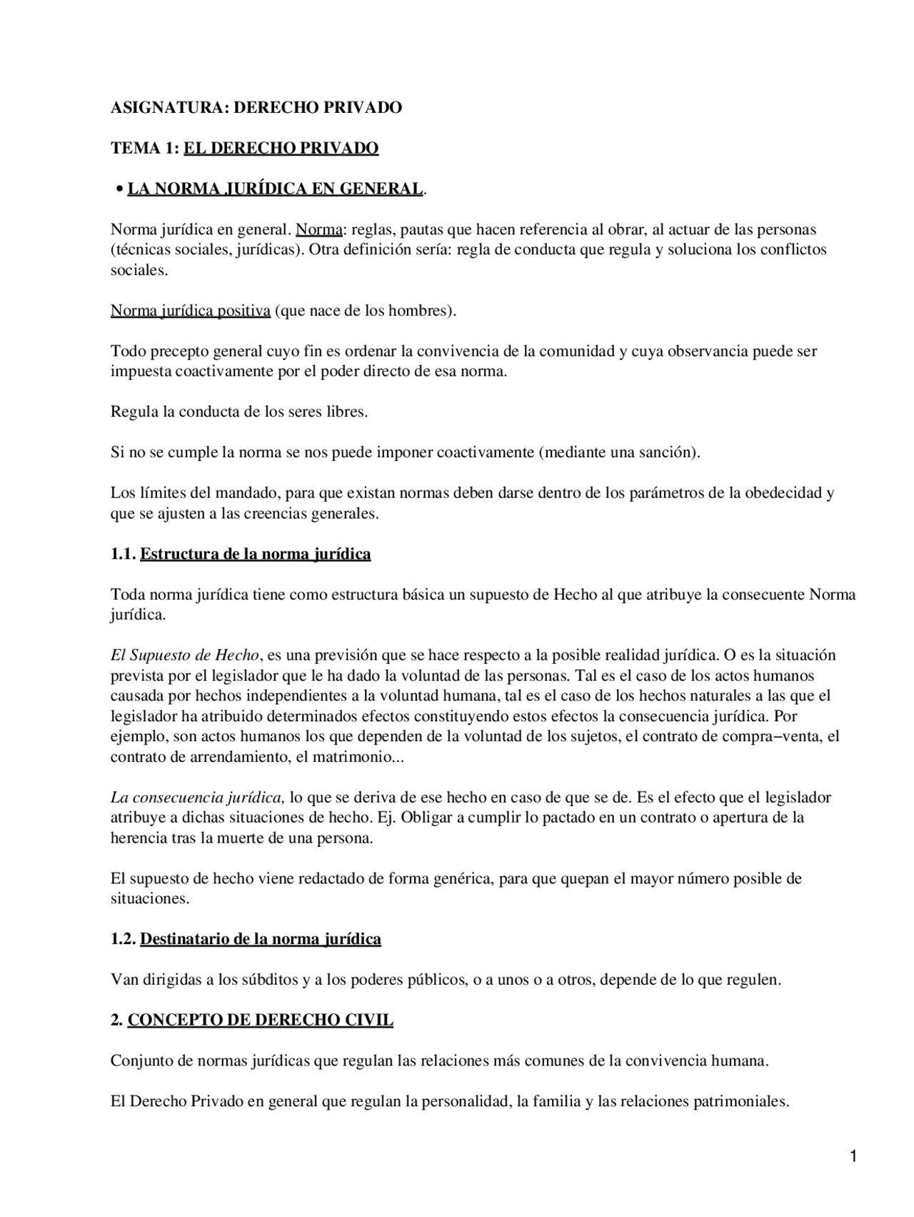 Derecho Privado Apuntes Teoría Del Derecho Part1 Docsity
