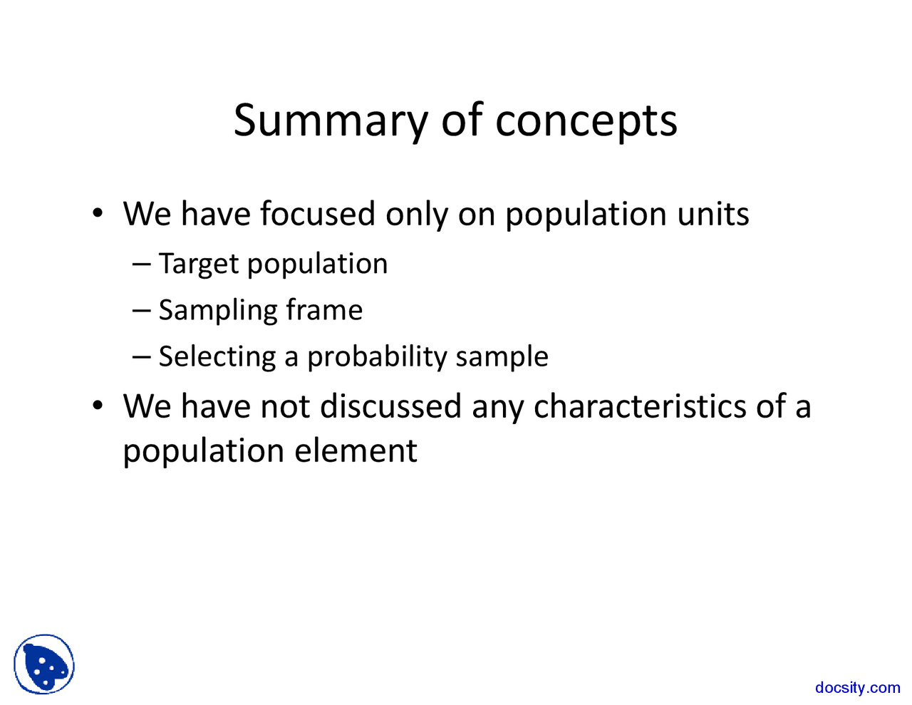 Survery Error Survey Sampling Techniques Lecture Slides Docsity