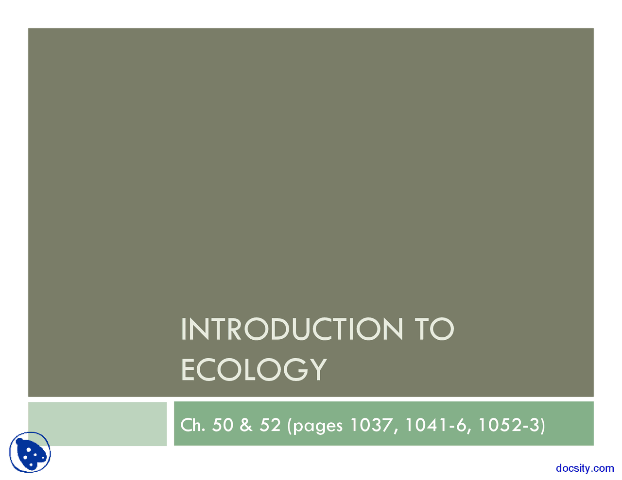 Ecology - Ecology, Evolution and Biodiversity - Lecture Notes | Study ...