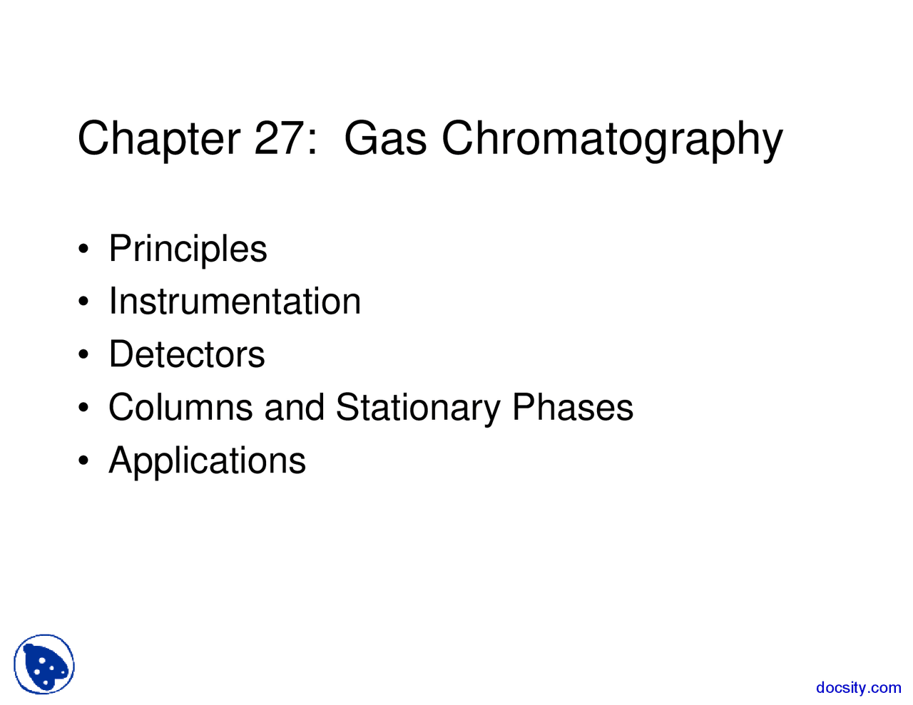 Gas Chromatography Analytical Chemistry Ii Lecture Slides Slides