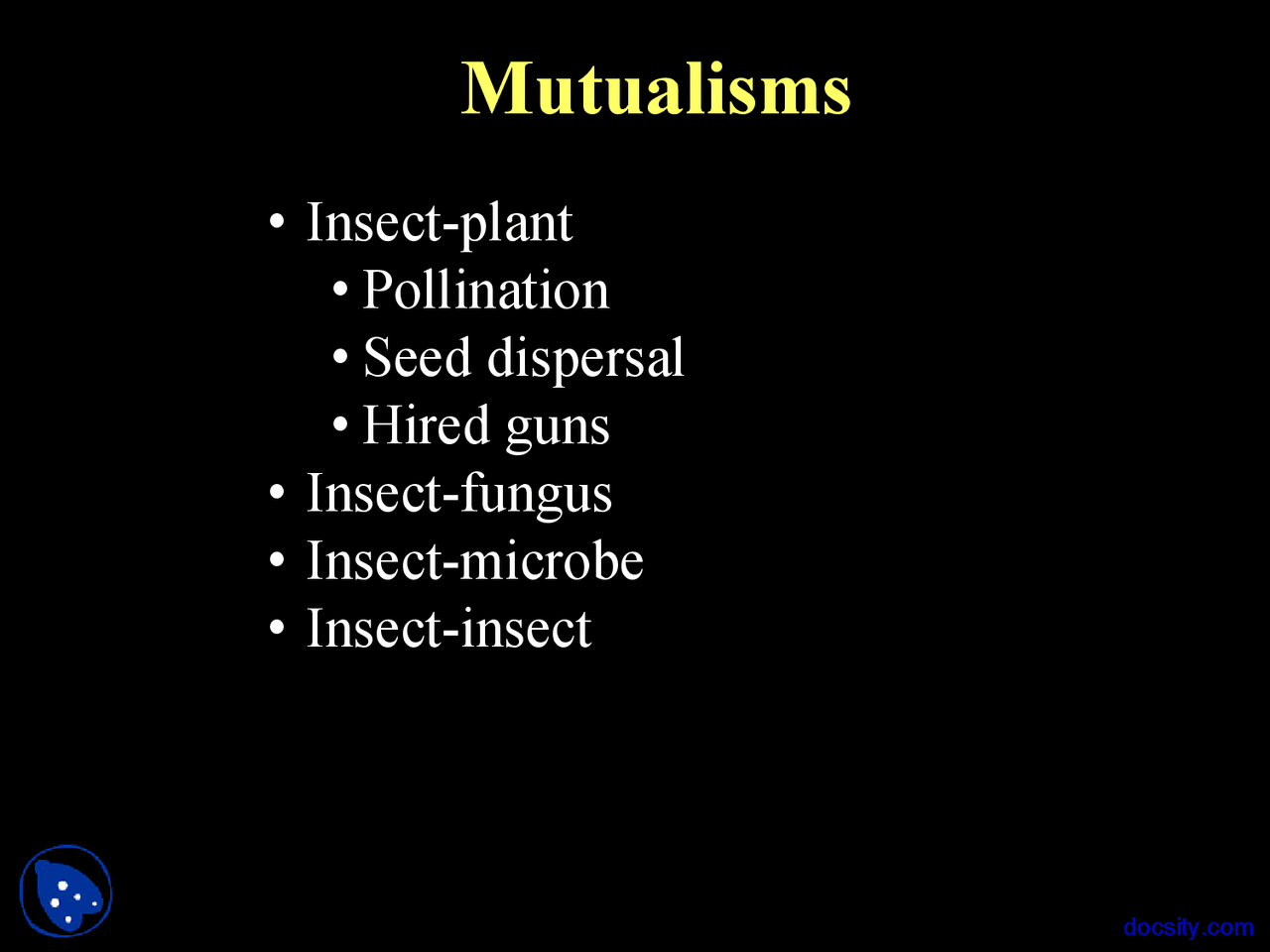 Mutualisms Entomology Lecture Slides Docsity