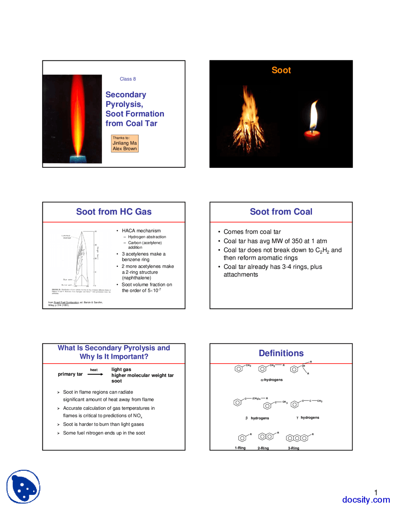 Soot Formation Coal Combustion Lecture Slides Docsity