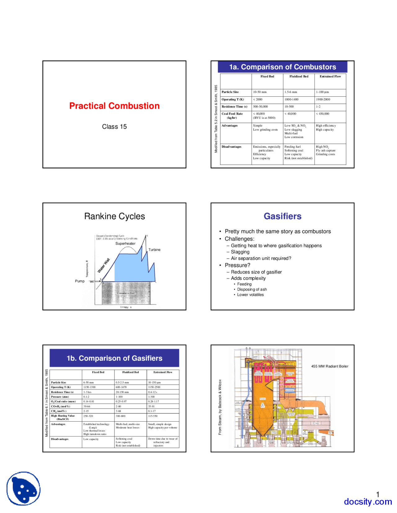 Practical Combustion Coal Combustion Lecture Slides Docsity