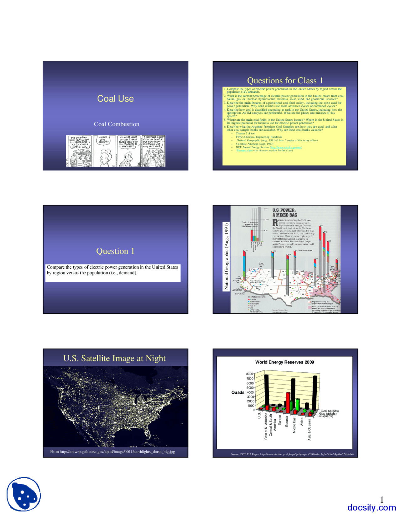 Coal Use Coal Combustion Lecture Slides Docsity