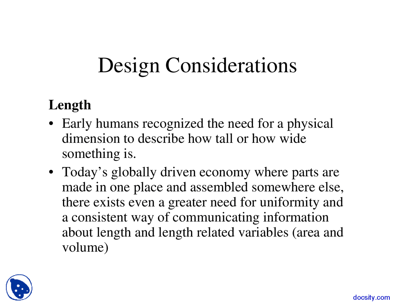 Design Considerations - Introduction to Engineering - Lecture Slides ...