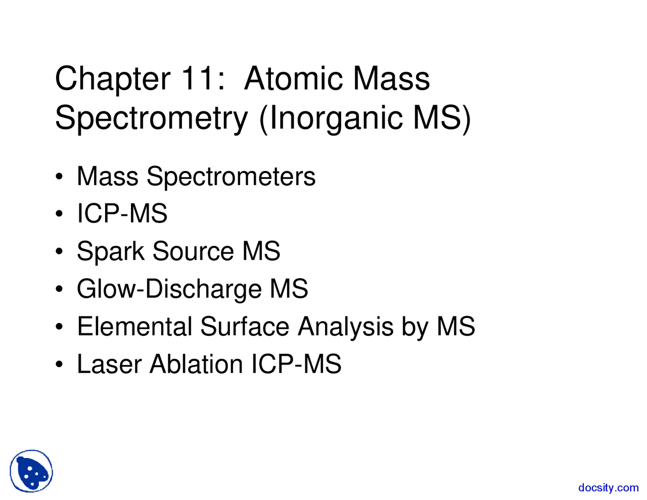 Atomic Mass Analytical Chemistry Ii Lecture Slides Docsity
