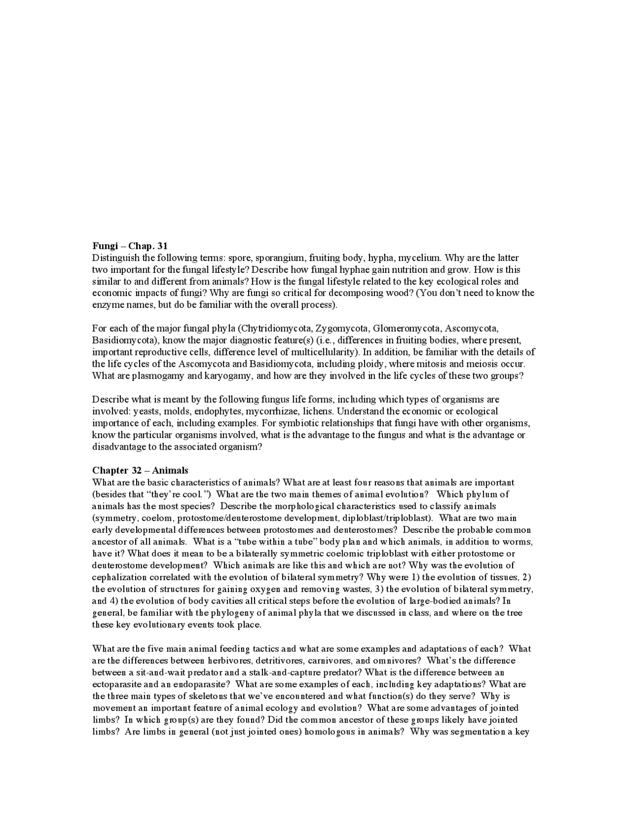Fungi Ecology Evolution And Biodiversity Summary Docsity
