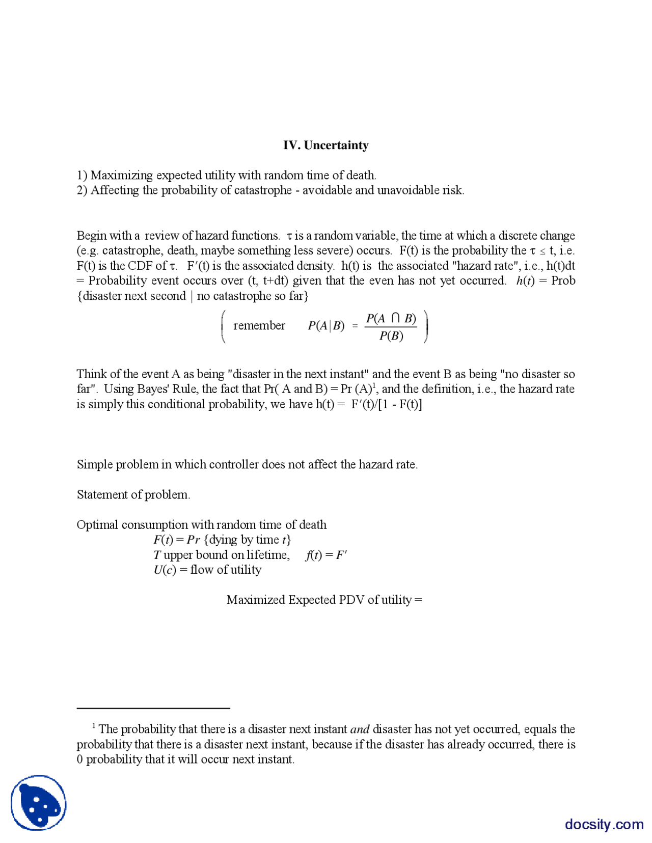Uncertainty - Methods of Dynamic Analysis and Control - Lecture Notes ...