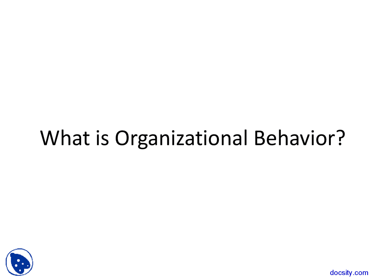 Introduction Organizational Behavior Lecture Slides Docsity