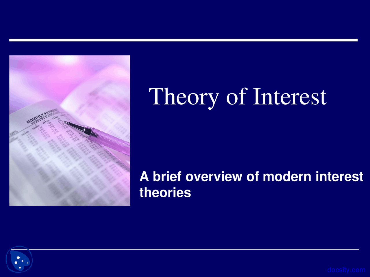 Theory Of Interest History Of Economic Thought Lecture Slides Docsity