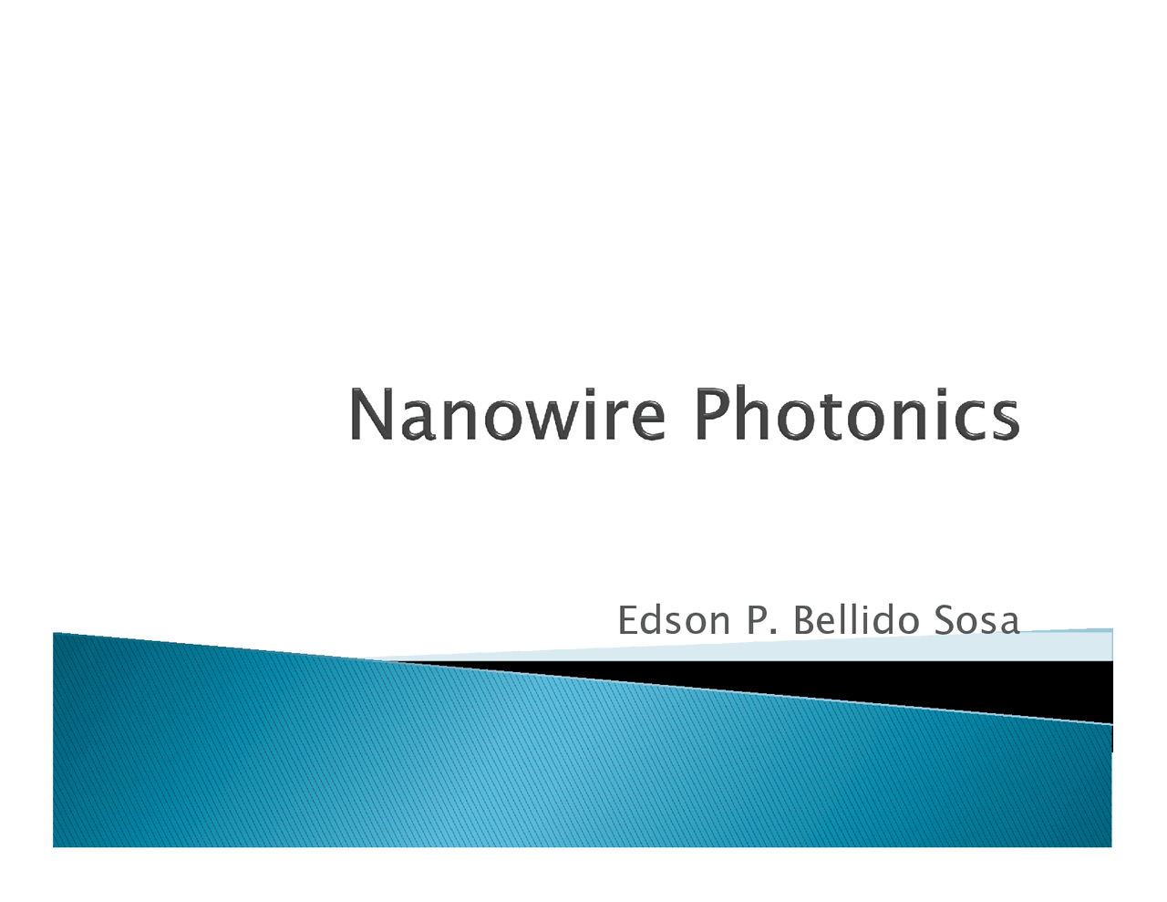 Nanowire Photonics Nanotechnology Lecture Slides Docsity