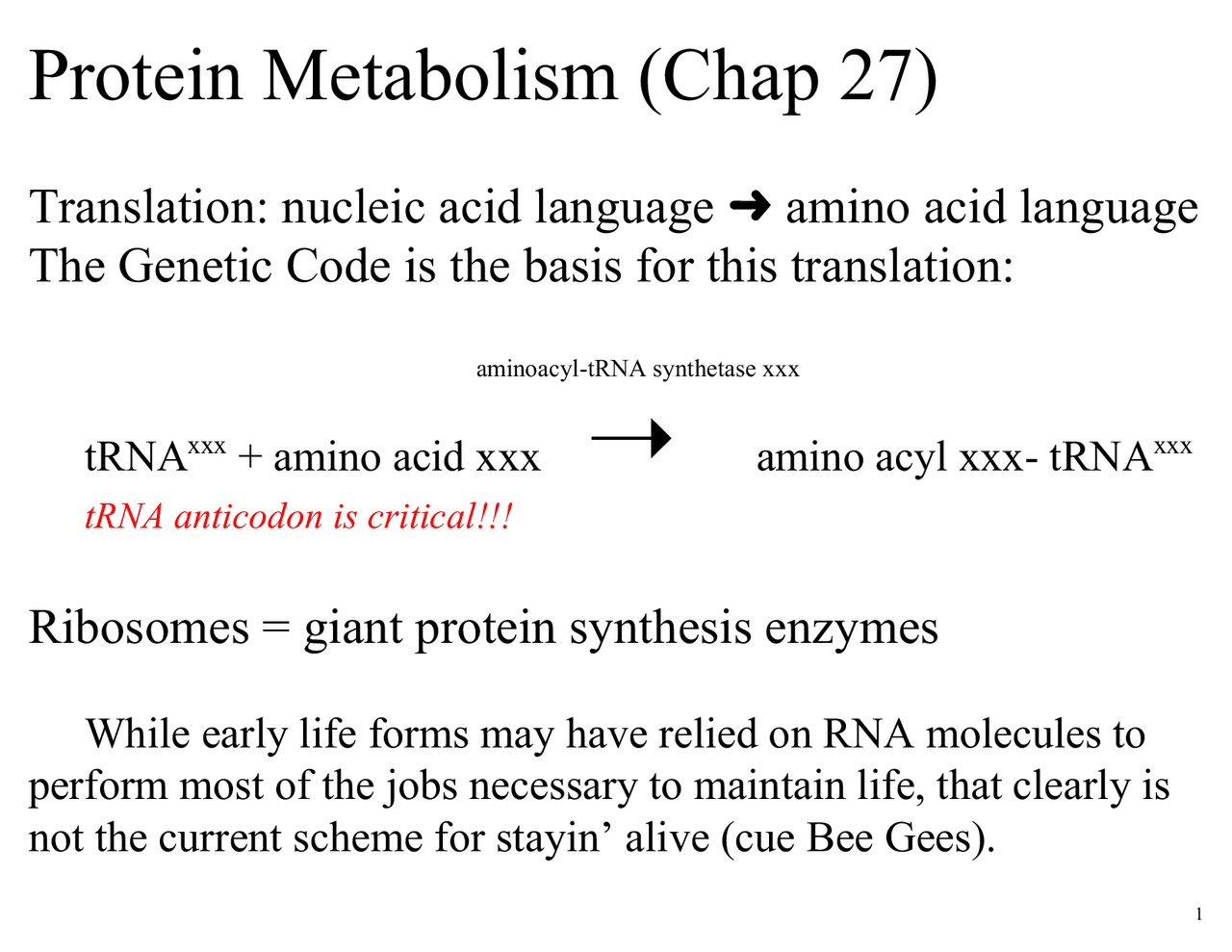 Protein Metabolism Biochemistry Lecture Handout Docsity