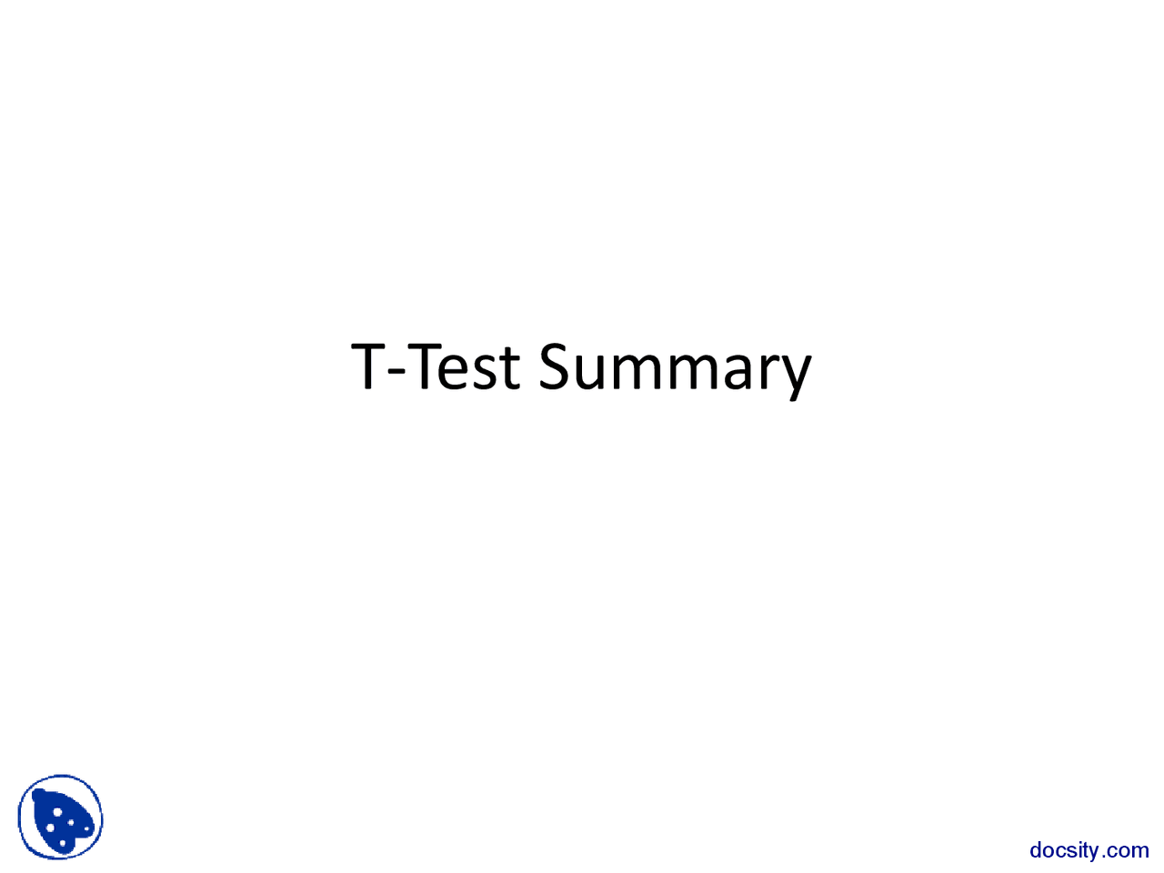 T-Test Summary - Statistics and Measurement in Physical Education ...