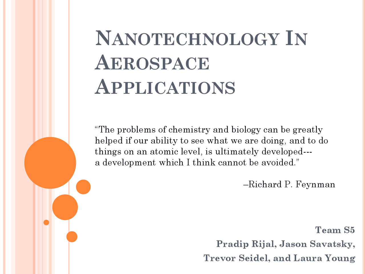 Aerospace Applications Nanotechnology Lecture Slides Docsity