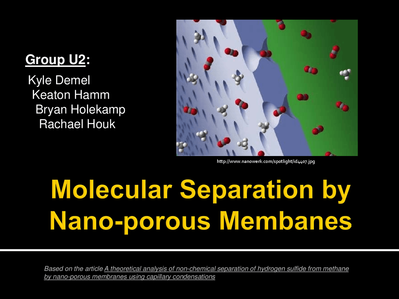 Molecular Separation - Nanotechnology - Lecture Slides - Docsity
