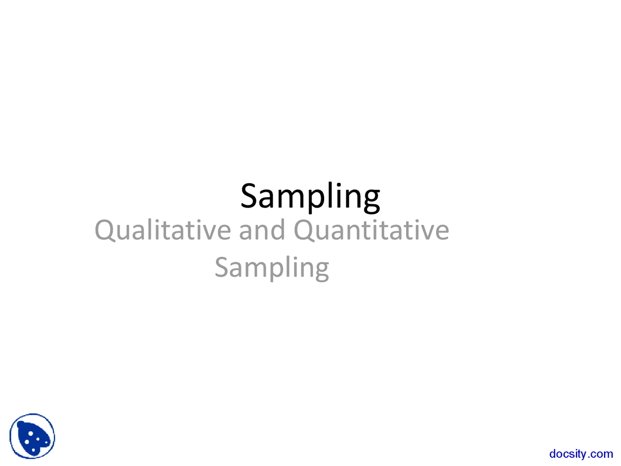 Sampling Research Methods For Sociology Lecture Slides Docsity