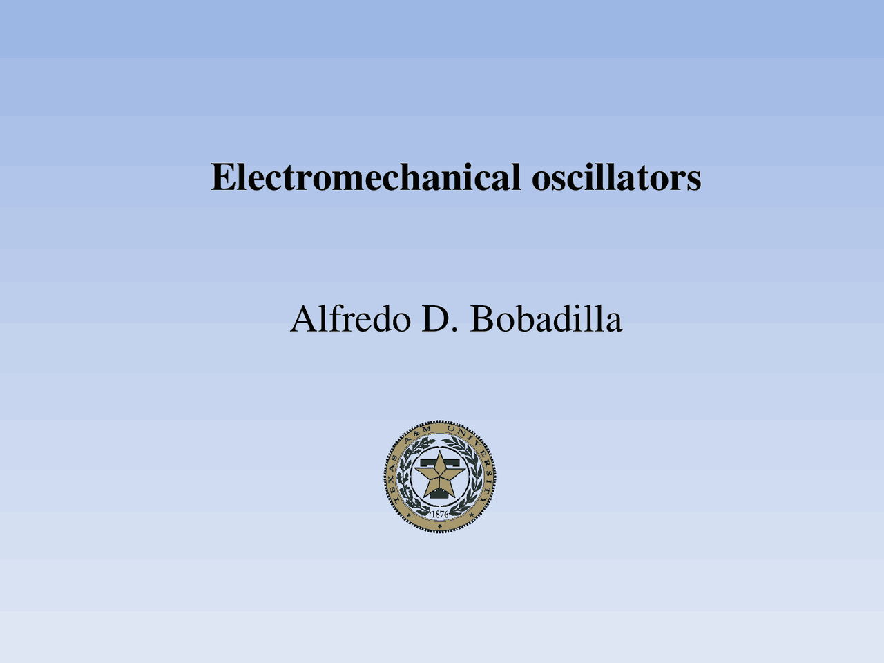 Electromechanical Oscillator - Nanotechnology - Lecture Slides | Slides Nanotechnology - Docsity