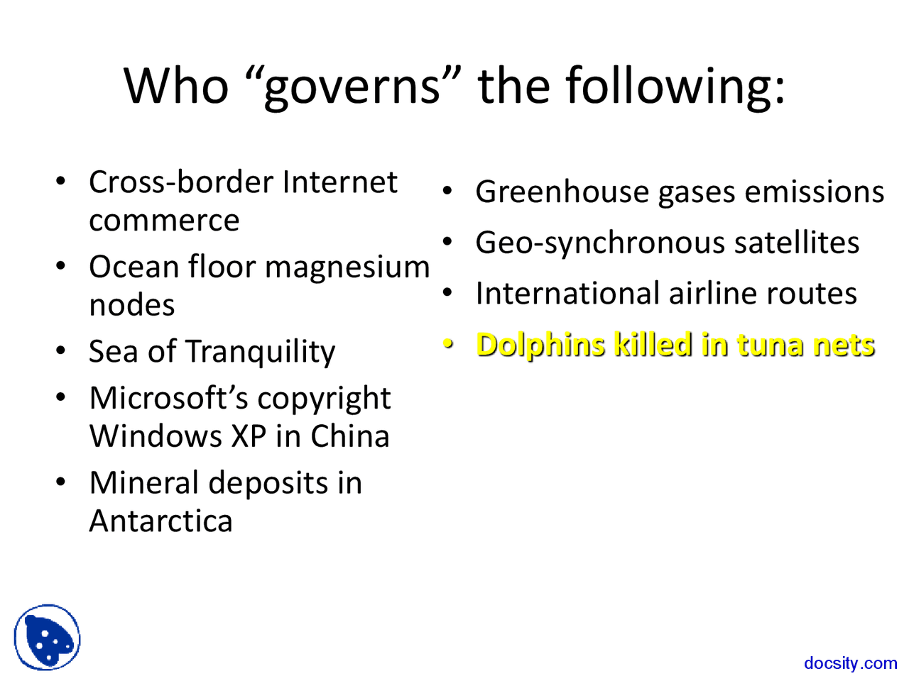 Regimes Global Management Lecture Slides Docsity