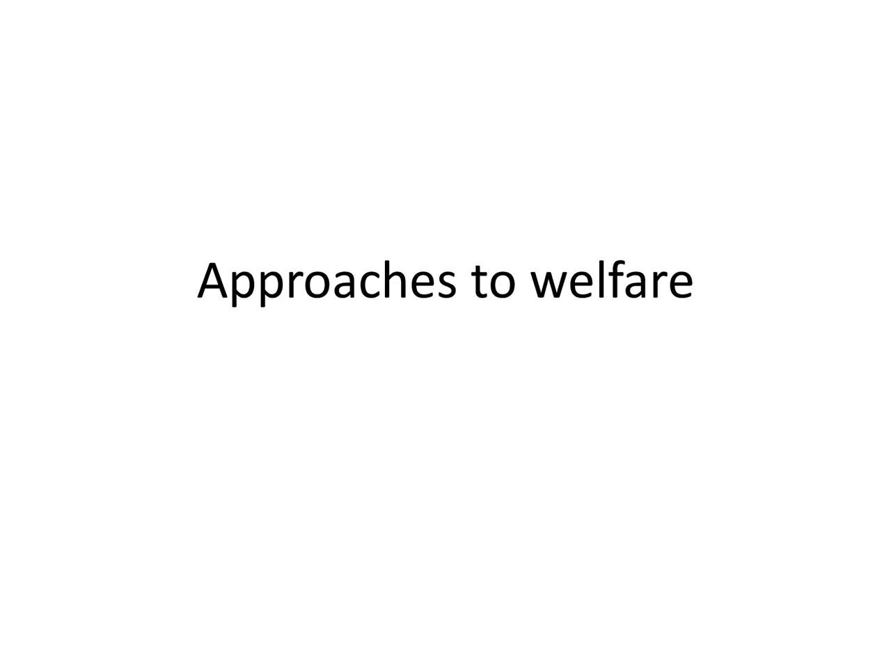 Approaches to Welfare - Social Welfare Systems and Social Policy ...